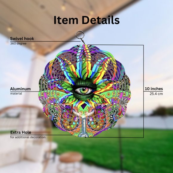 Design | Colorful Eyes Cannabis Leaves Psychedelic Design Wind Spinner ...